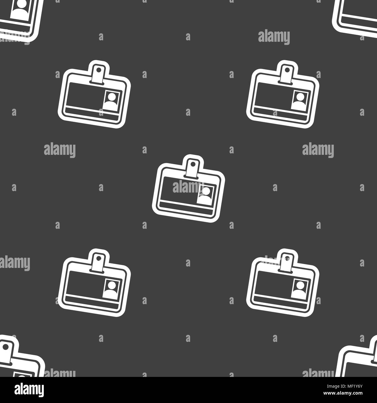Id card icon sign. Seamless pattern on a gray background. Vector ...
