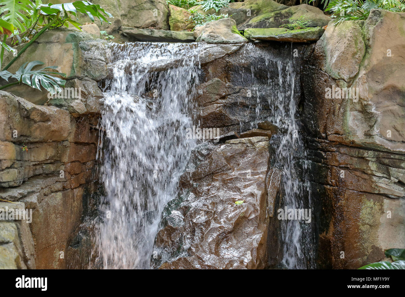 Still life images of small man made waterfall on display at Phipps ...