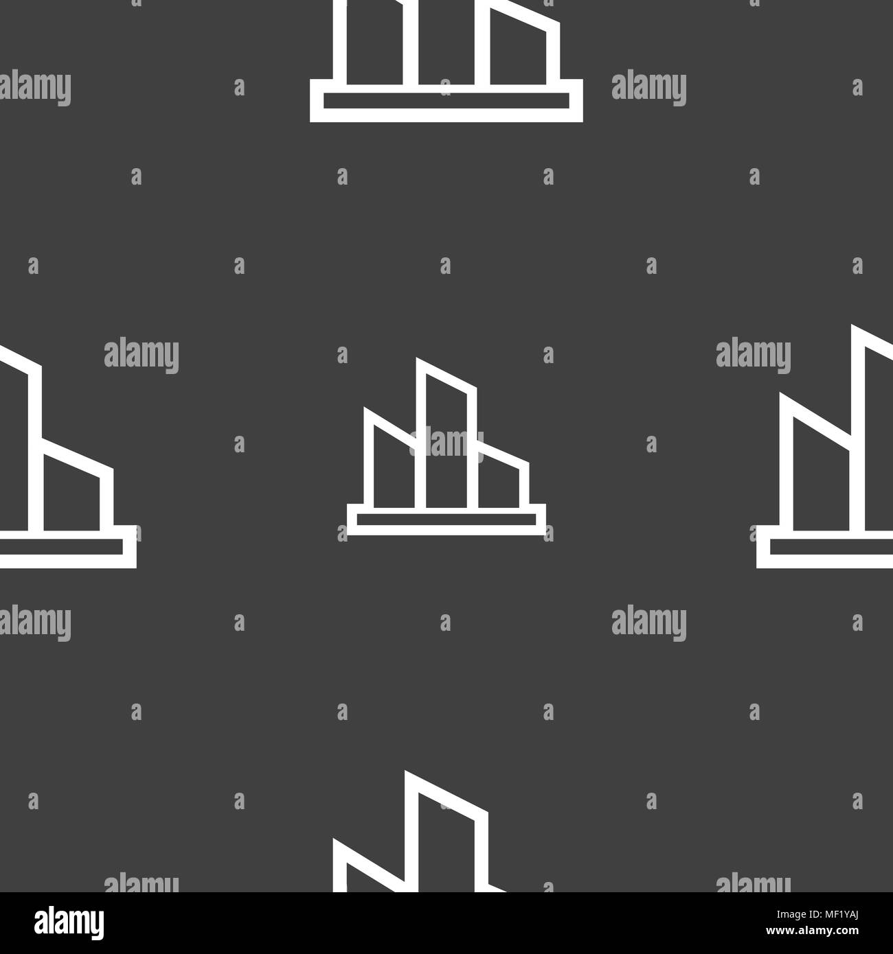 Diagram icon sign. Seamless pattern on a gray background. Vector ...