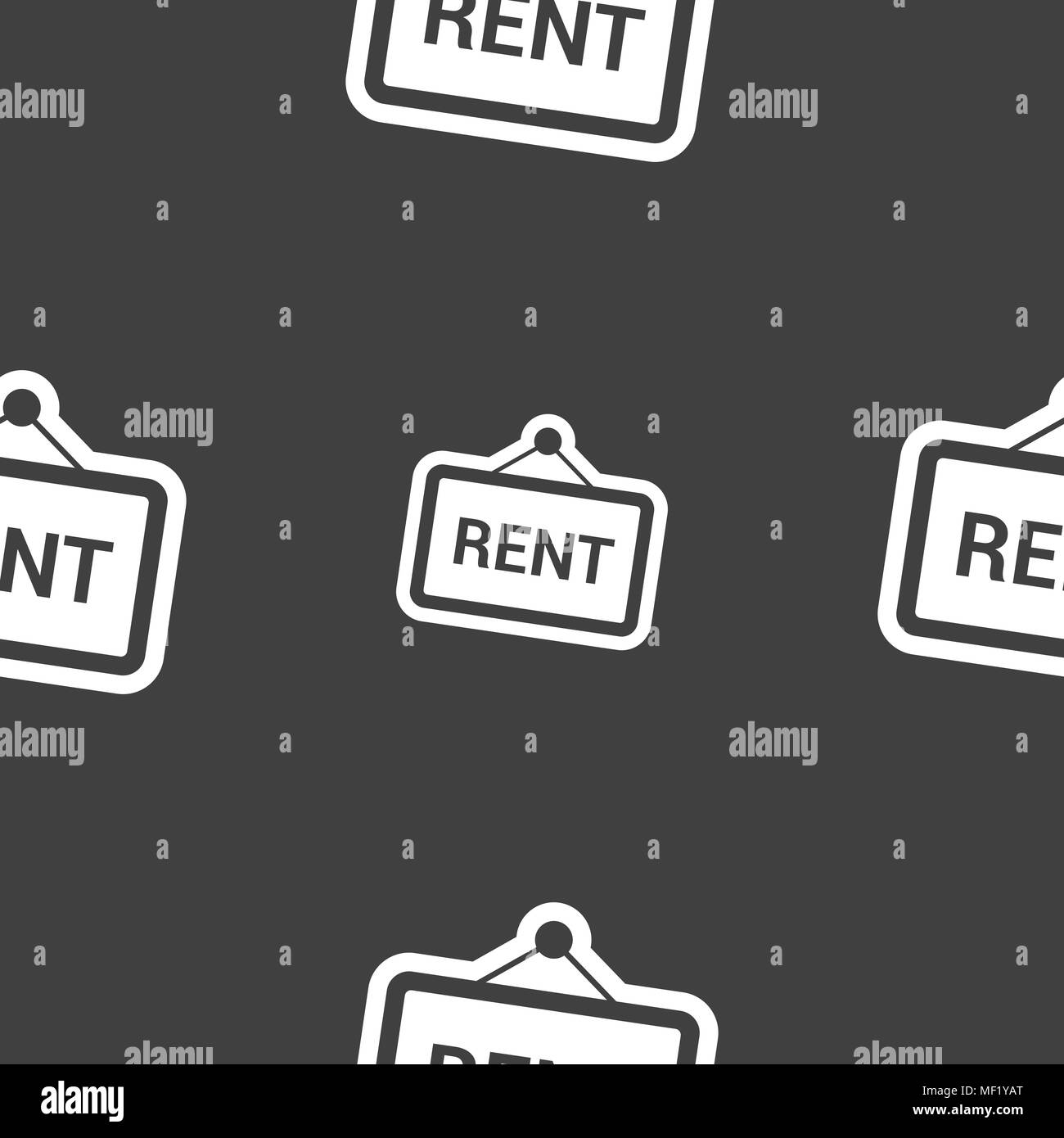 Rent icon sign. Seamless pattern on a gray background. Vector ...