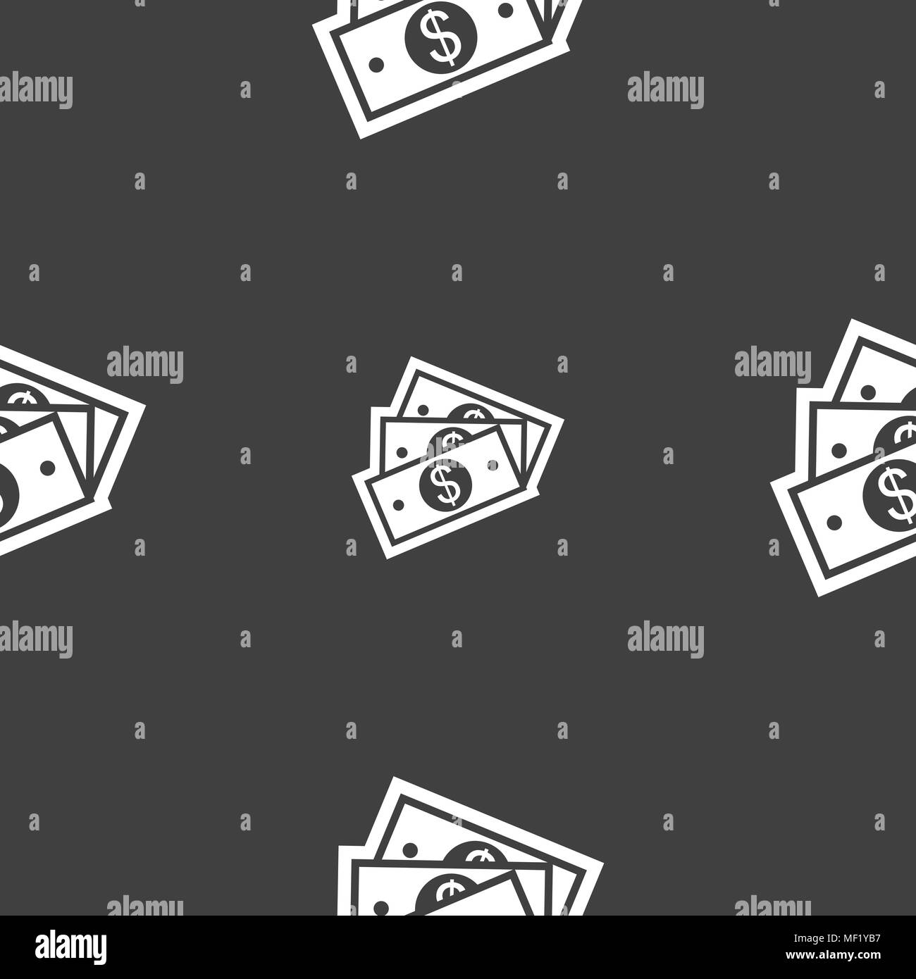 U.s dollar icon sign. Seamless pattern on a gray background. Vector ...