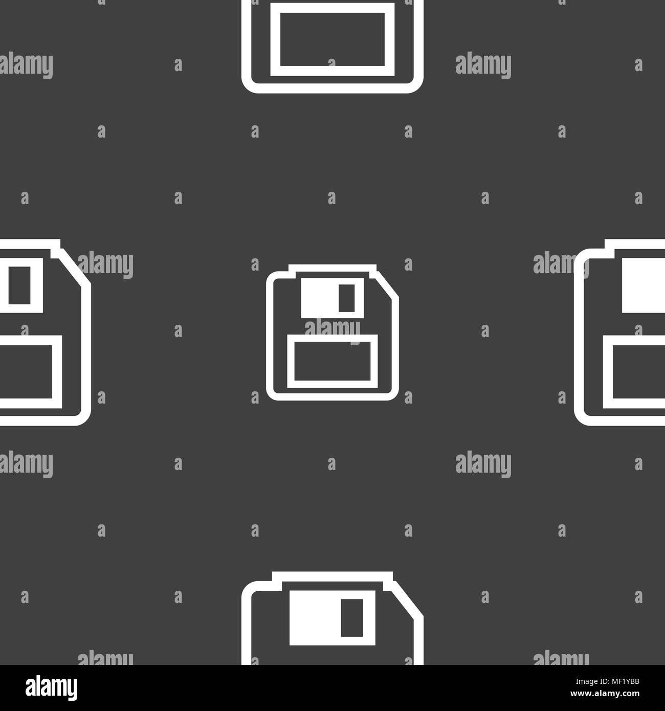 floppy disk icon sign. Seamless pattern on a gray background. Vector ...