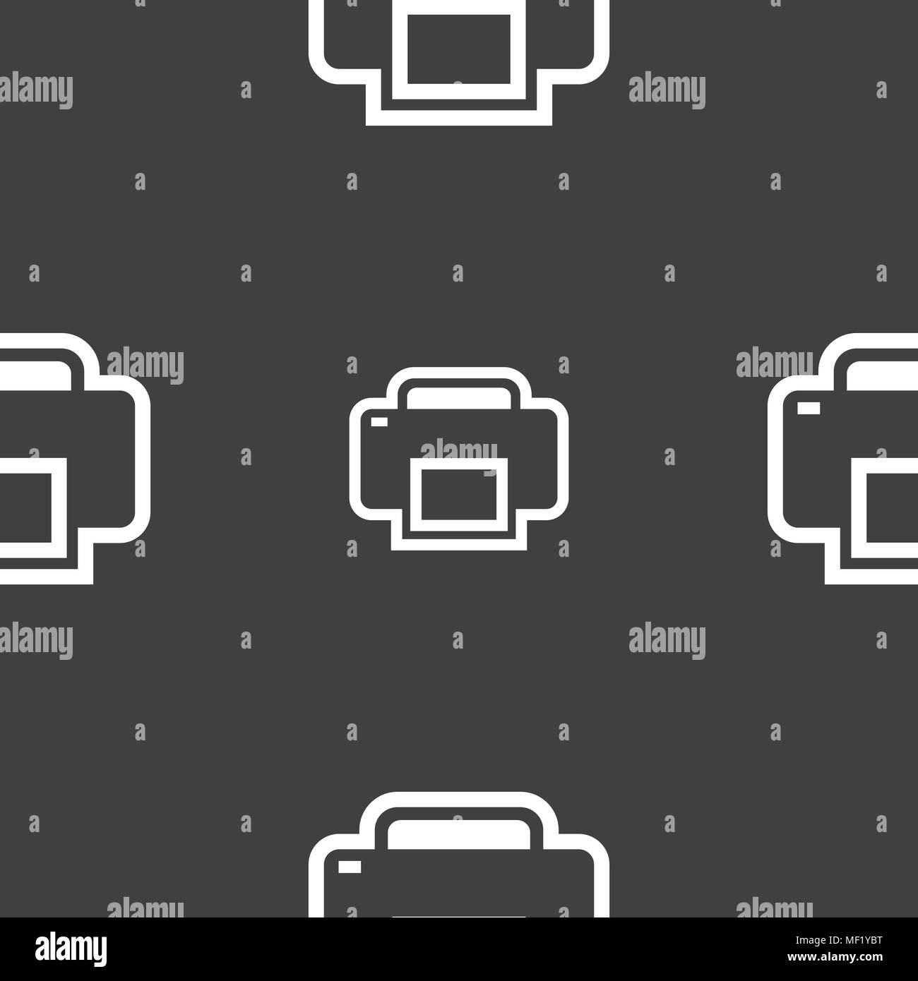 Printing icon sign. Seamless pattern on a gray background. Vector ...