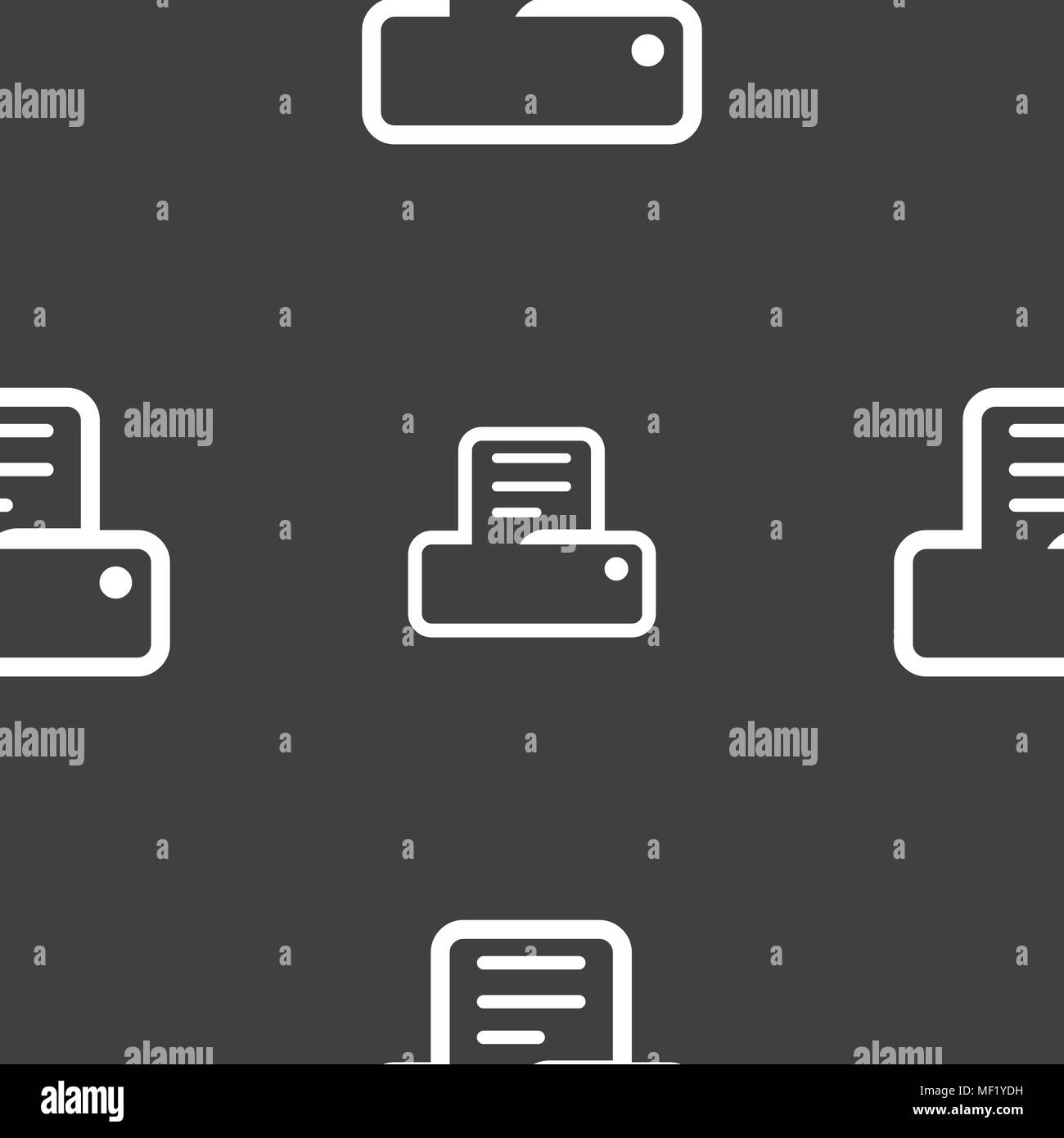 Printing icon sign. Seamless pattern on a gray background. Vector ...