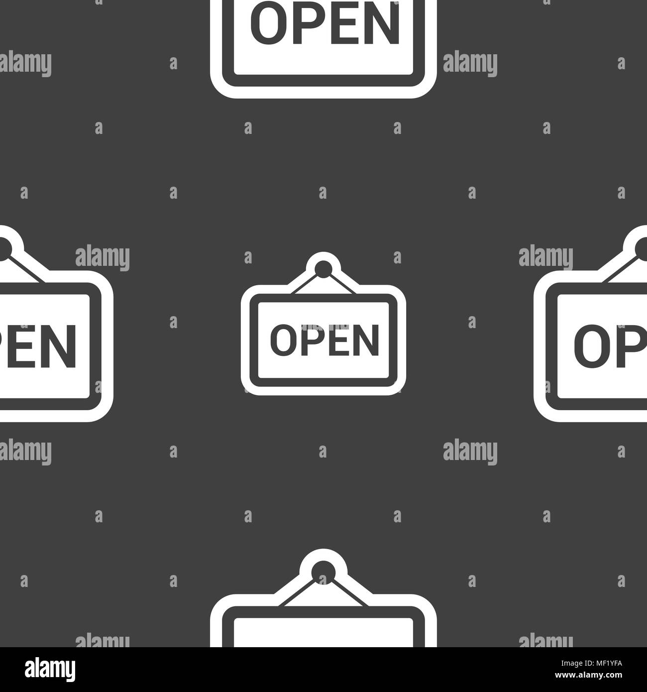 open icon sign. Seamless pattern on a gray background. Vector ...