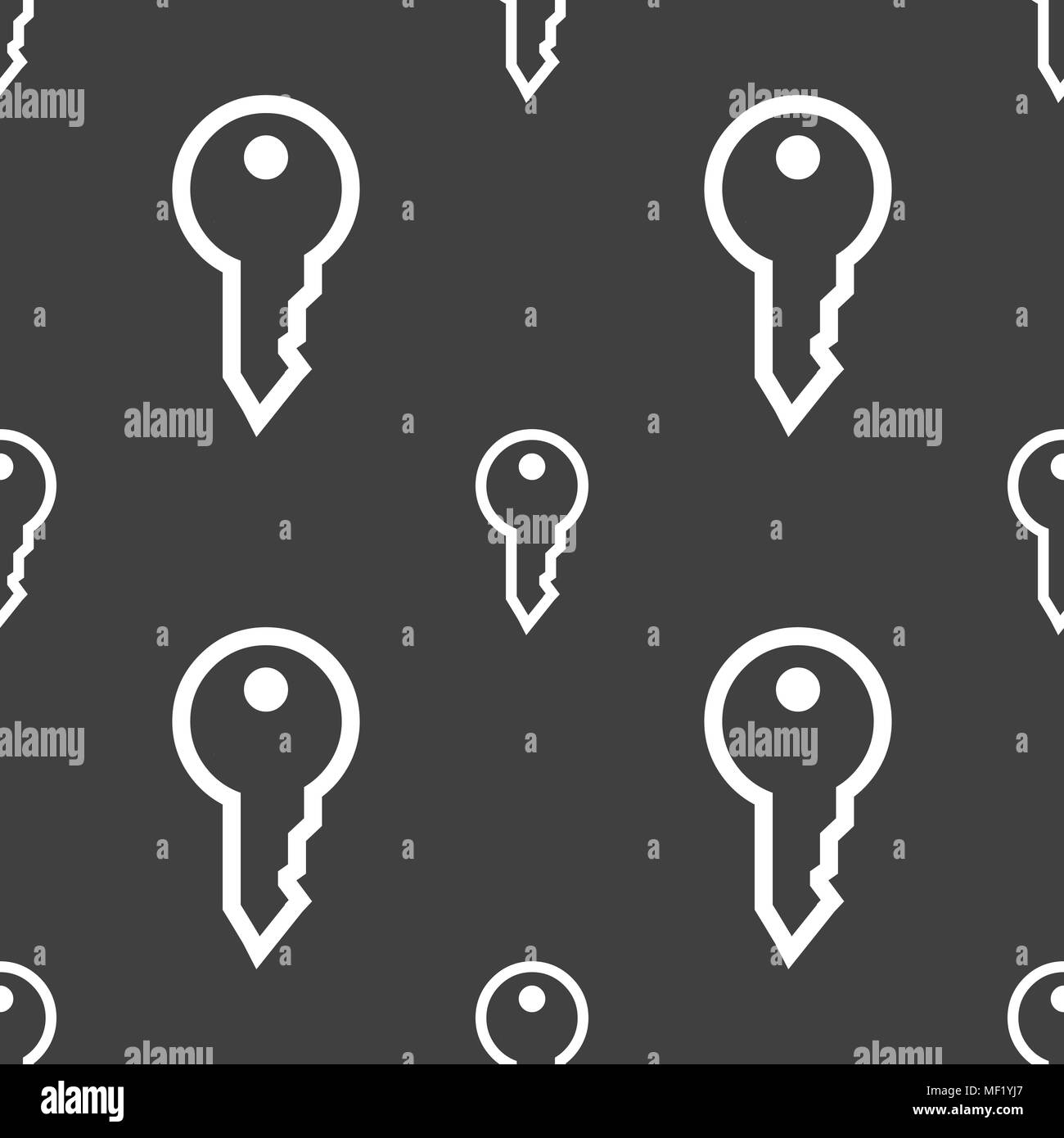 Key icon sign. Seamless pattern on a gray background. Vector ...