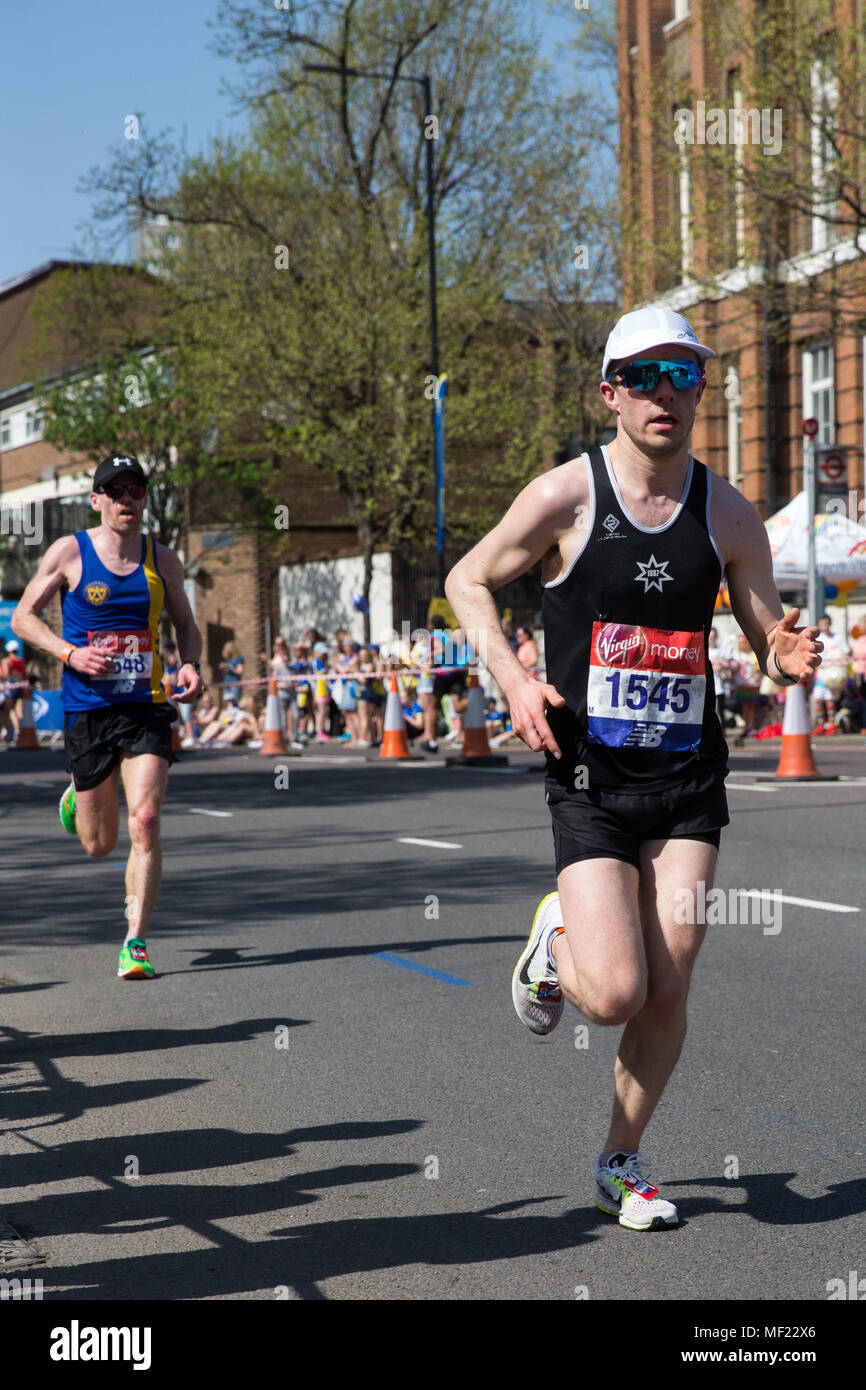London, UK. 22nd April, 2018. Aidan Johnson of Rotherham Harriers ...