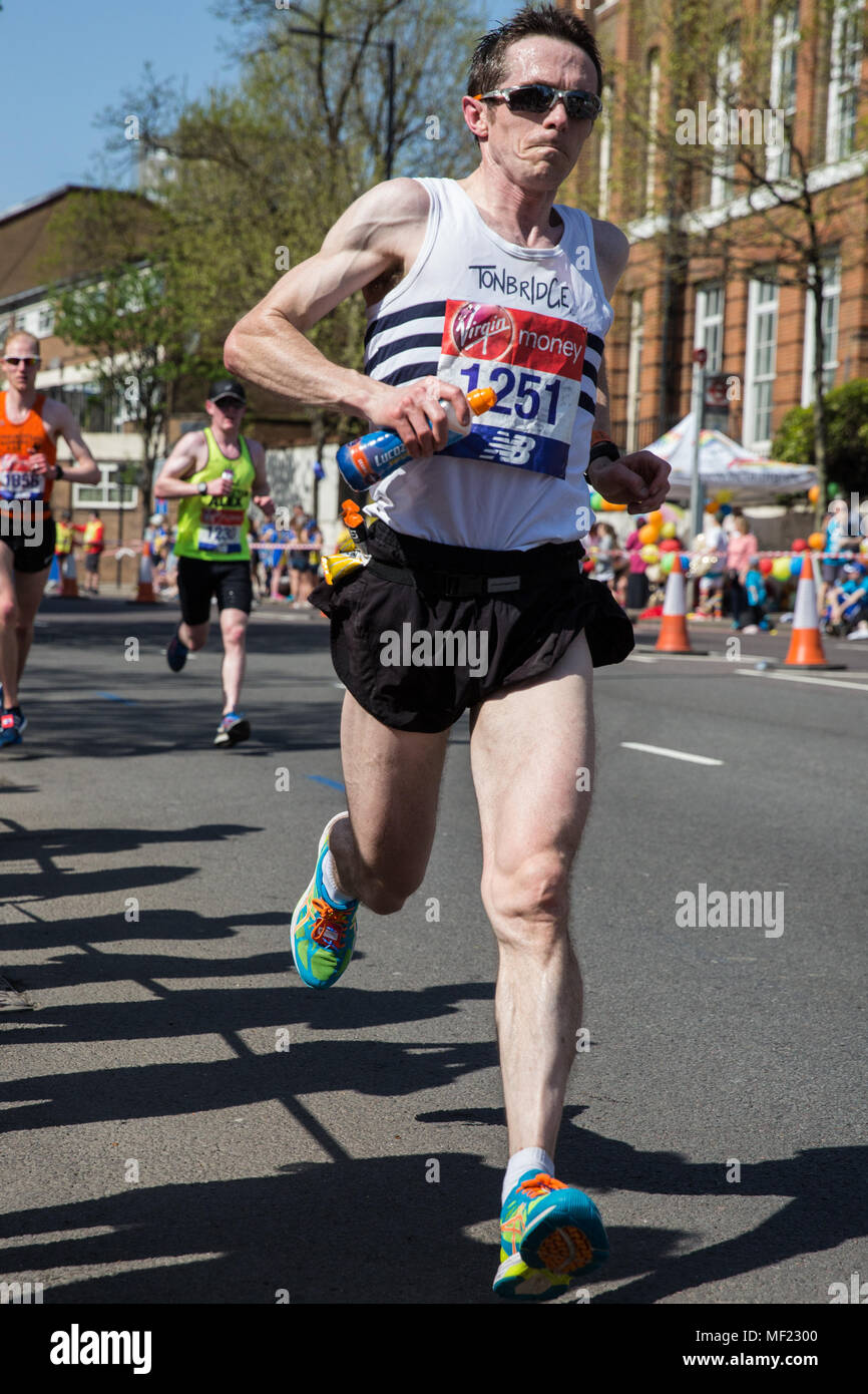 London, UK. 22nd April, 2018. Julian Rendall of Tonbridge AC competes ...