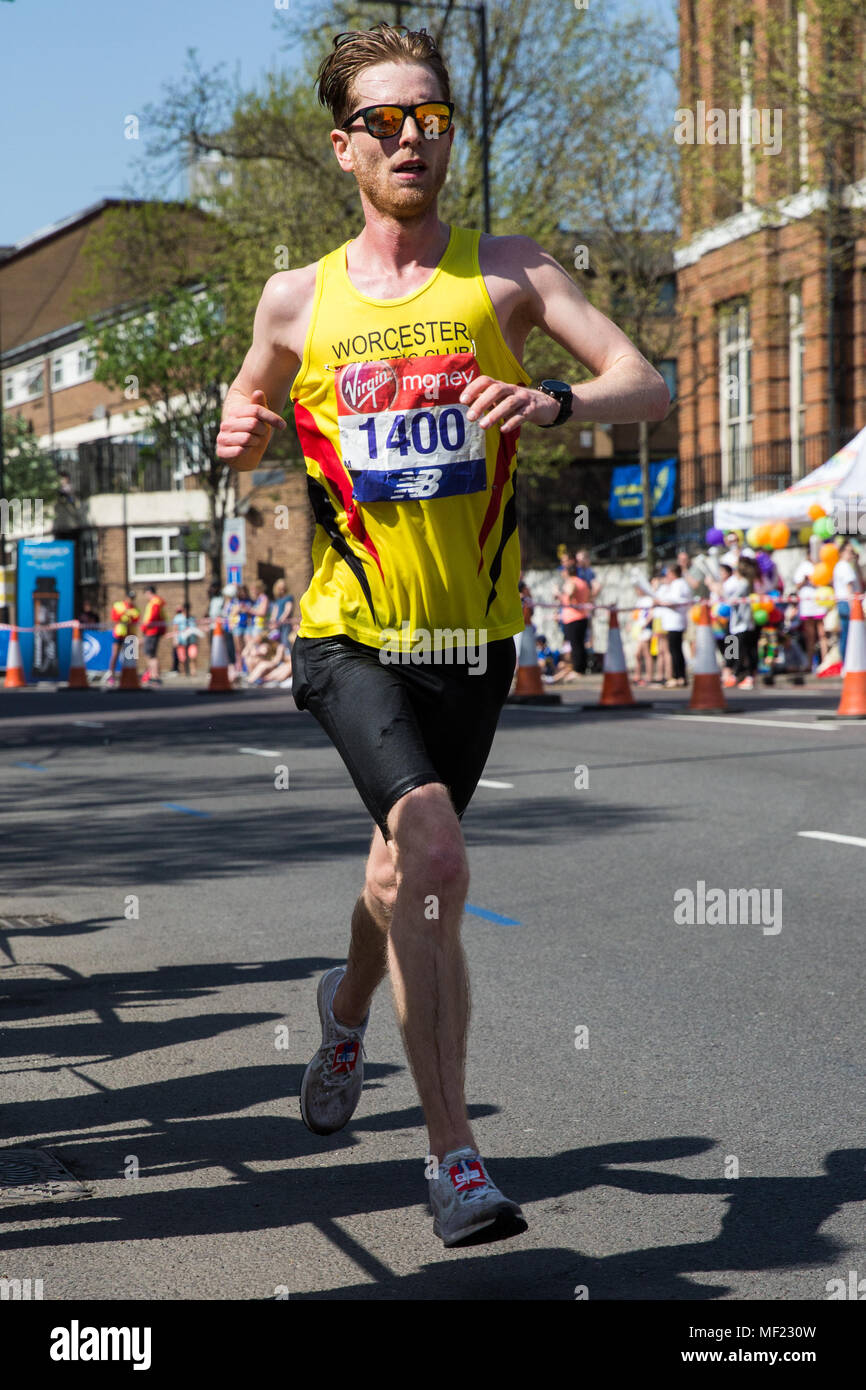 London, UK. 22nd April, 2018. Ben Duncan of Worcester AC competes in ...