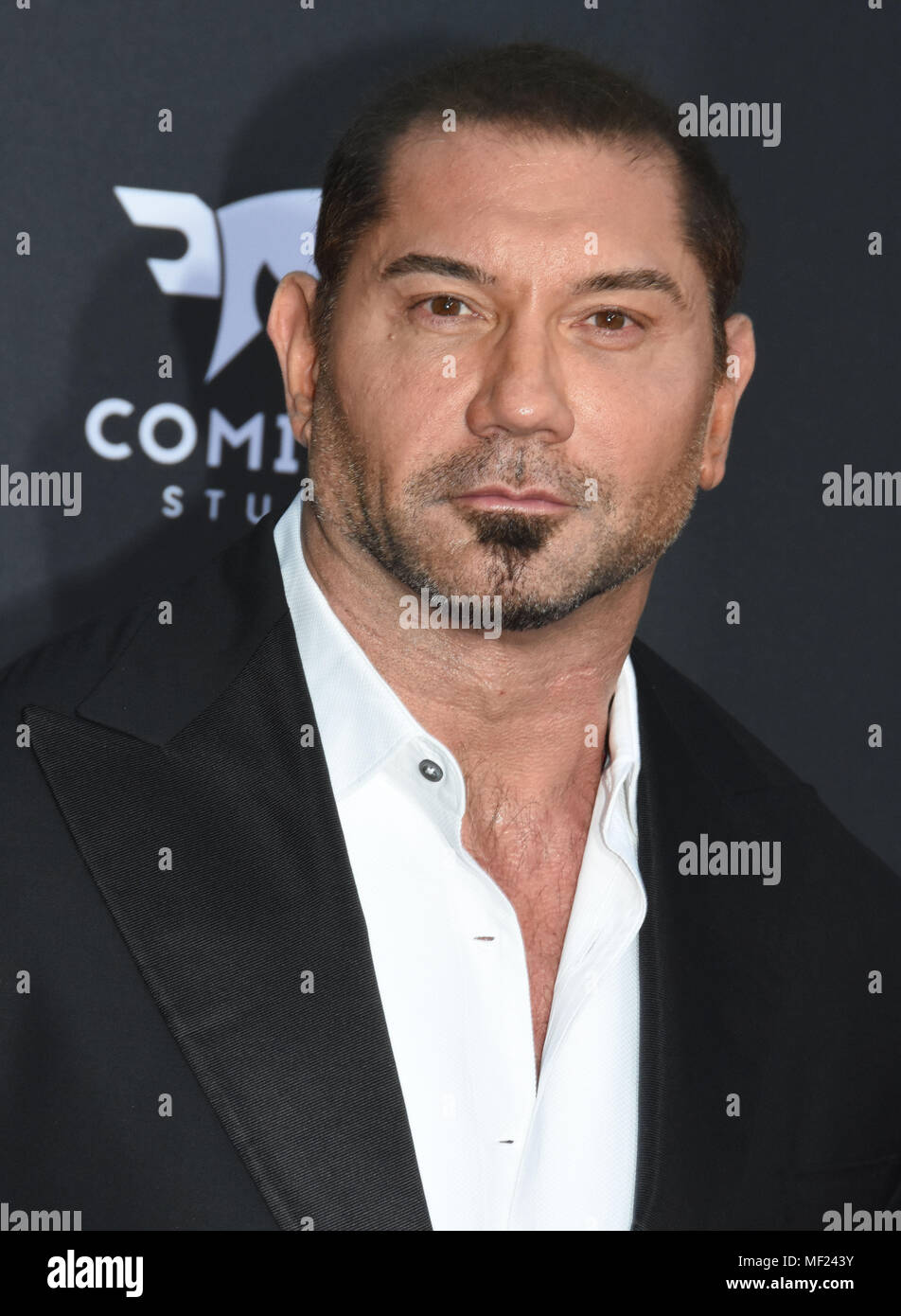 Los Angeles, California, USA. 23rd April, 2018. Actor Dave Bautista ...