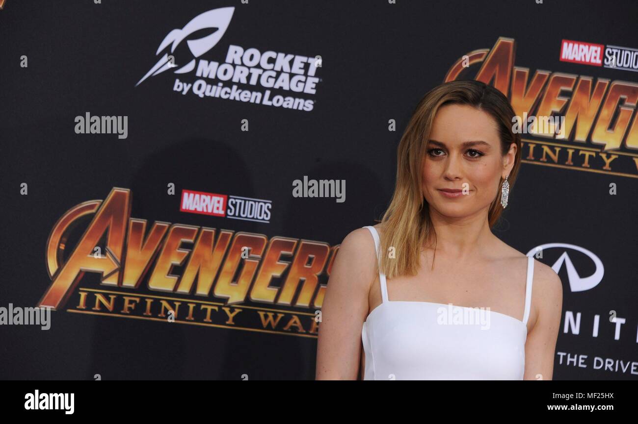 Brie larson premiere infinity war hi-res stock photography and images ...