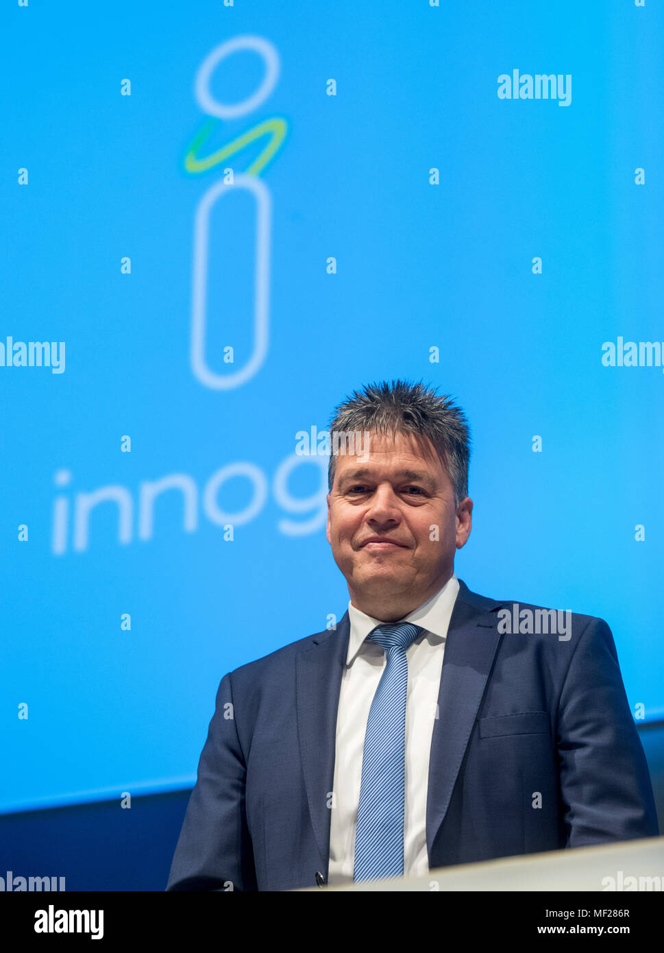 24 April 2018, Germany, Essen: Uwe Tigges, CEO of energy company Innogy ...