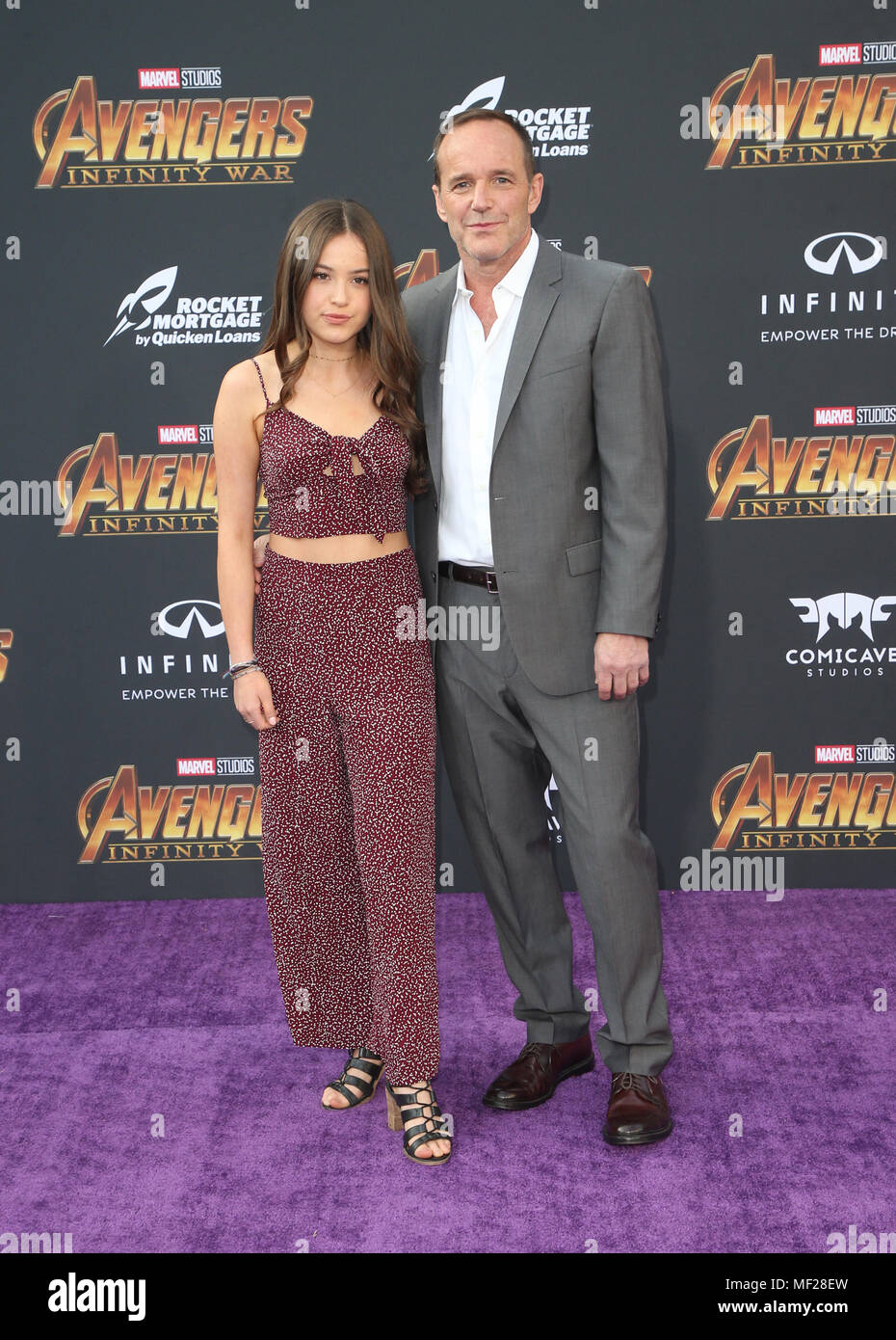 Hollywood, Ca. 23rd Apr, 2018. Clark Gregg, Stella Gregg, at the World ...