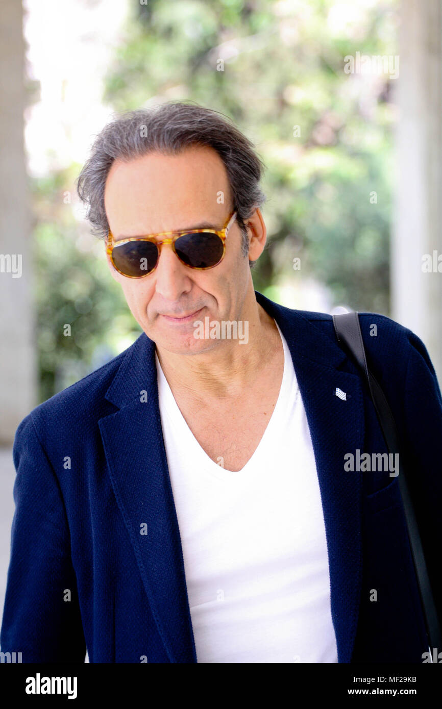 Athens, Greece. 24th Apr, 2018. Music composer ALEXANDRE DESPLAT gives ...