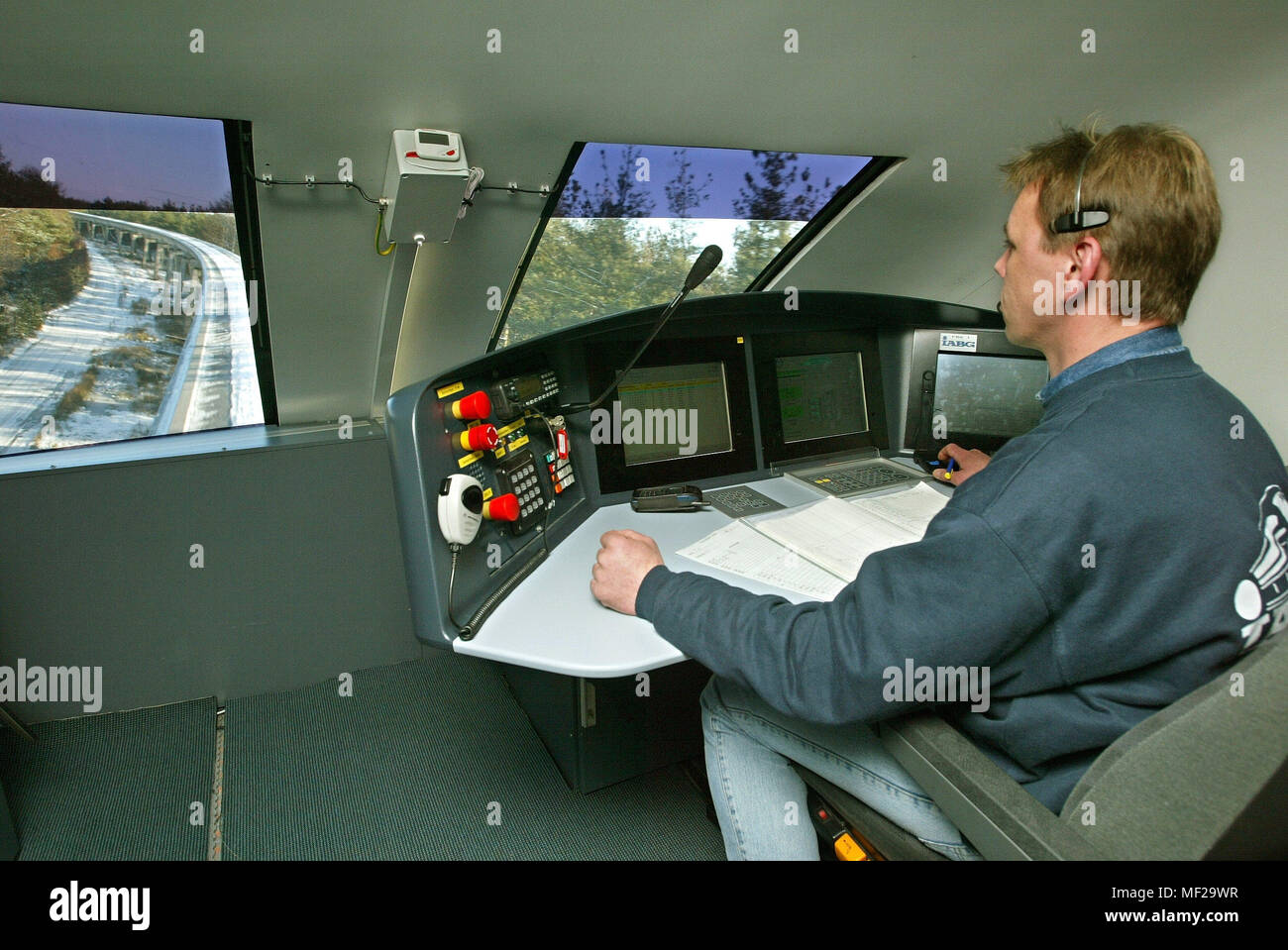 A cockpit perspective with train driver in the magnetic levitation ...