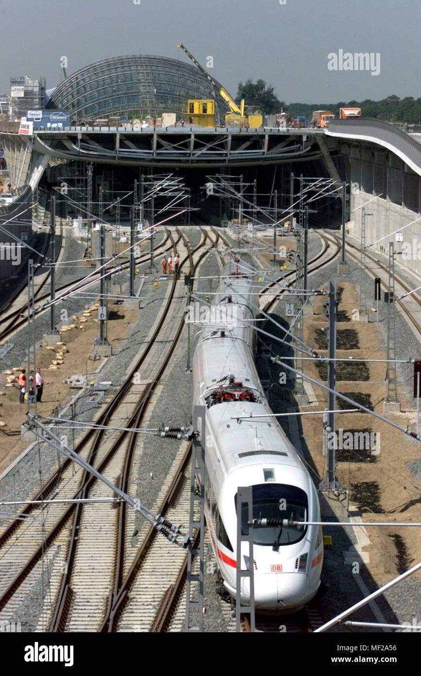 An ICE T with tilting technology enters the new ICE train station on 27 ...
