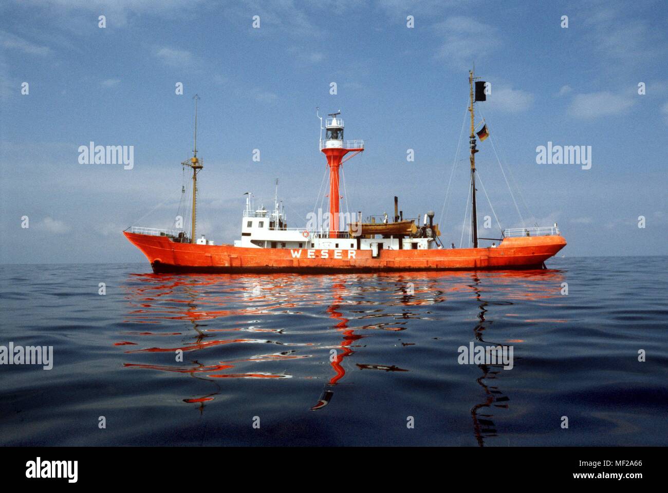 The light ship "Weser" in 1981 shortly before it was decommissioned ...