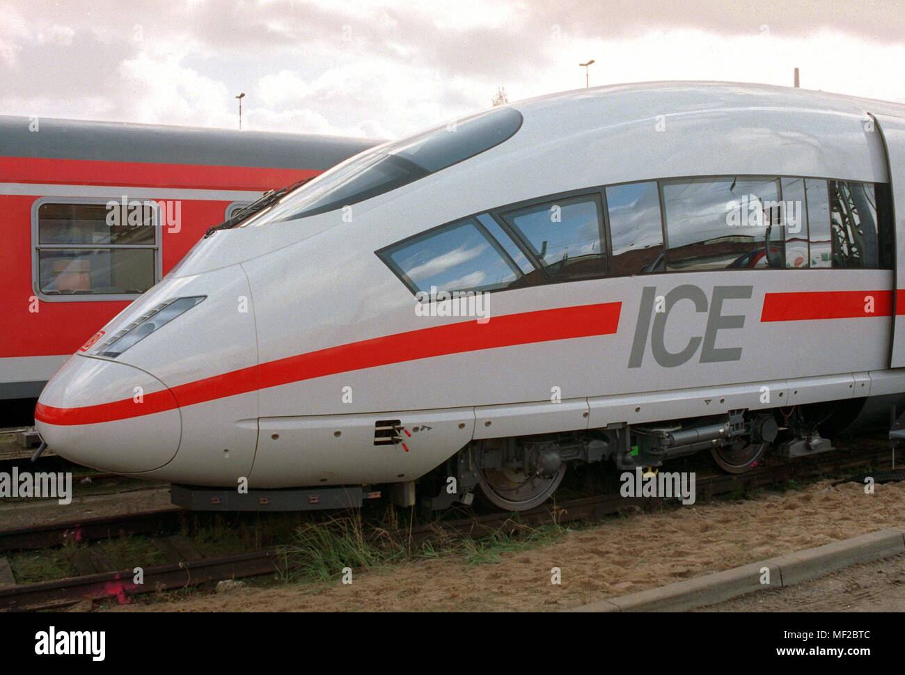 View of the control car of an ICE 3 (maximum speed 330 km/h), the third ...