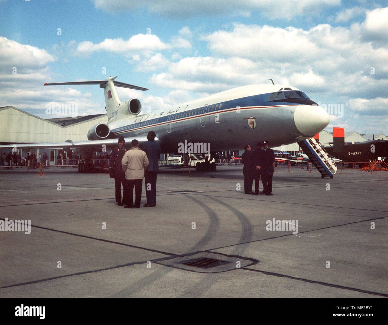 A Tupolev TU-154 of the Soviet airline Aeroflot in 1972 at the ...