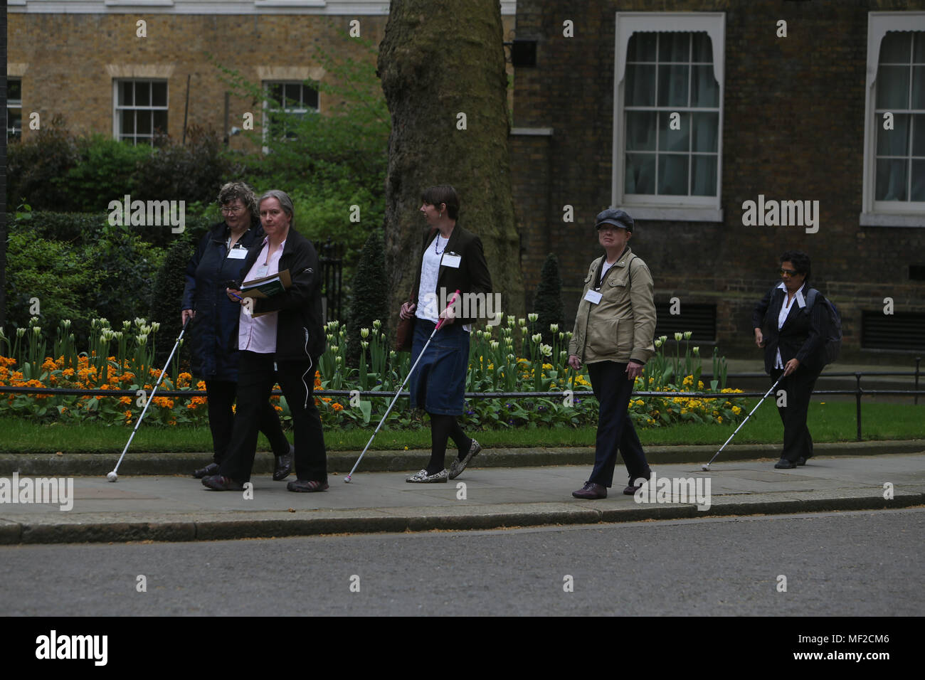 London UK 24 April 2018.Shared space is an urban design approach that ...