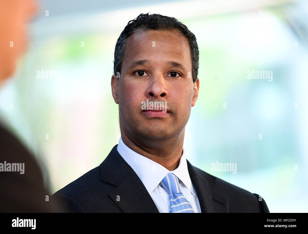 24 April 2018, Germany, Berlin: Bertrand-Marc Allen, president of ...