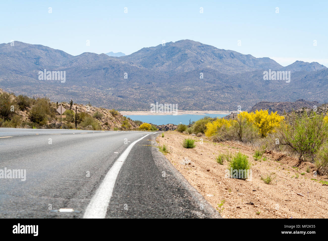 Winding desert road Stock Photo - Alamy