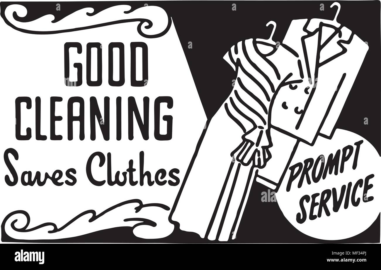 Good Cleaning 2 - Retro Ad Art Banner Stock Vector Image & Art - Alamy