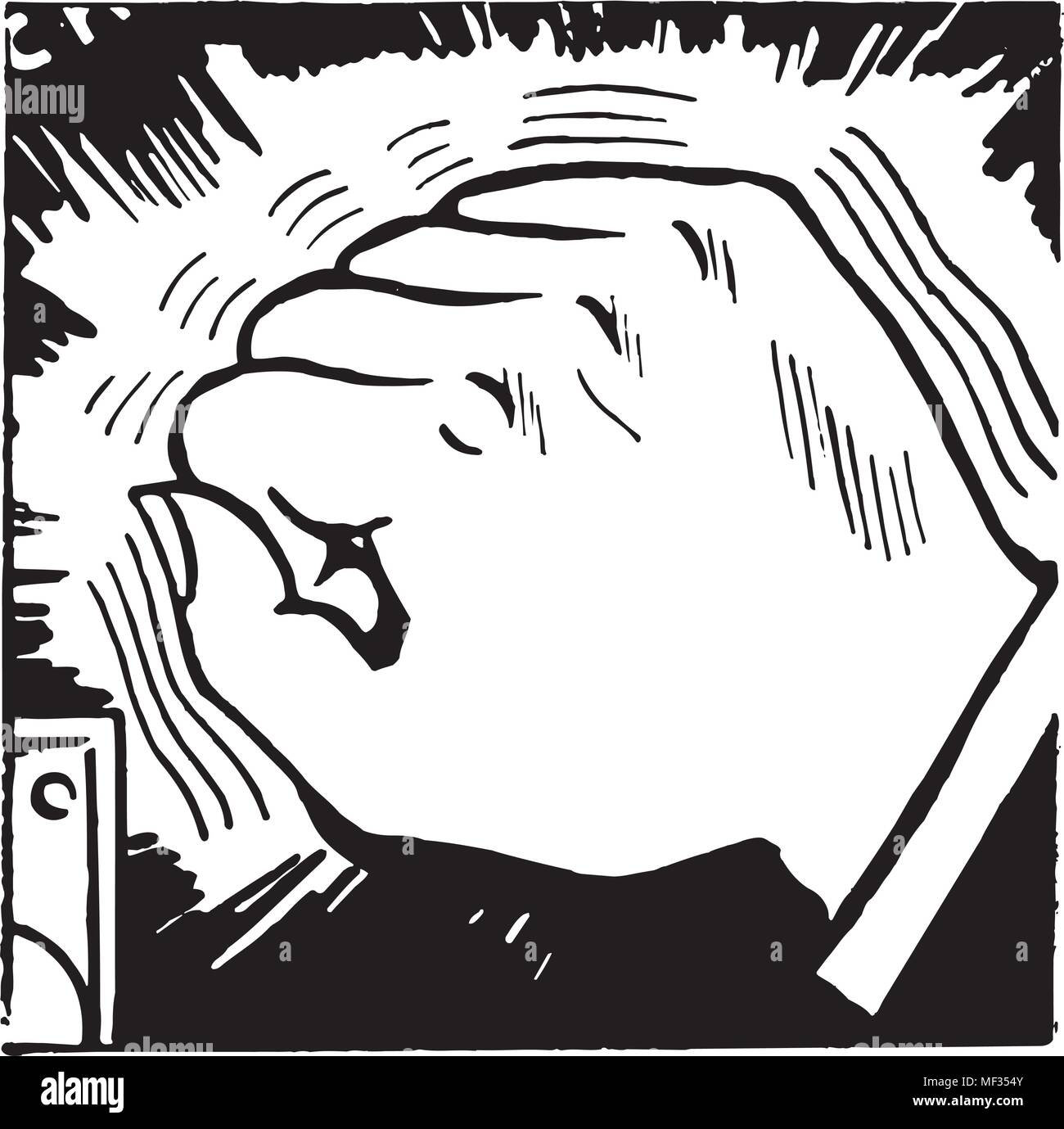 Hand Knocking - Retro Ad Art Illustration Stock Vector Image & Art - Alamy