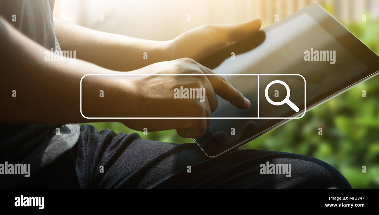 businessman using Searching Browsing Internet internet of things (IoT ...