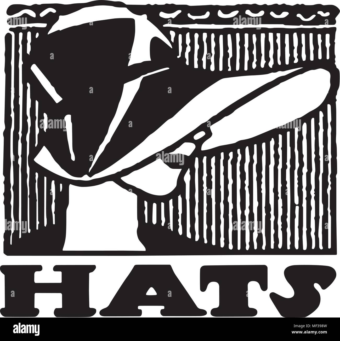 Hats Banner - Retro Ad Art Banner Stock Vector Image & Art - Alamy