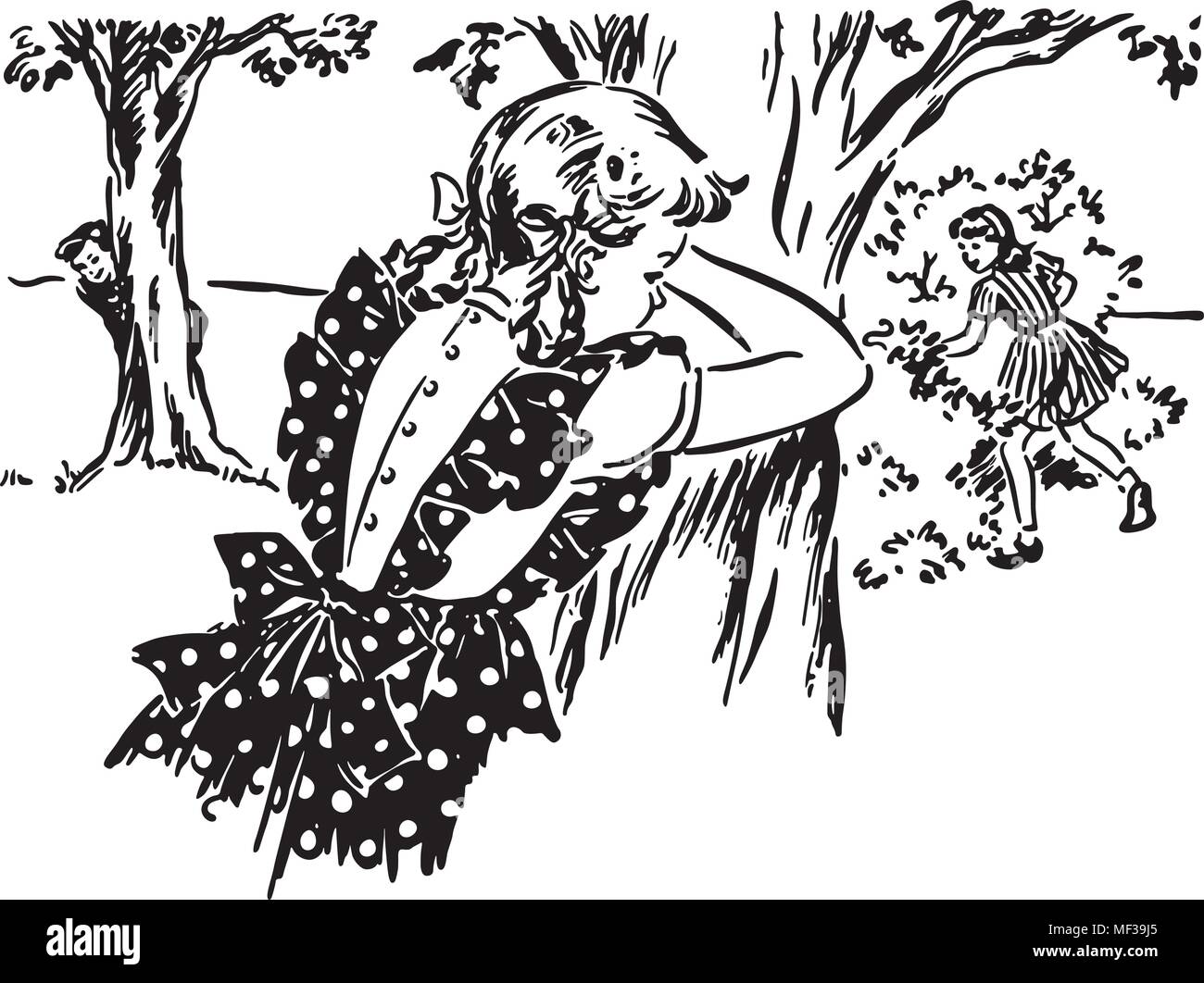 Hide And Seek Retro Clipart Illustration Stock Vector Image And Art Alamy