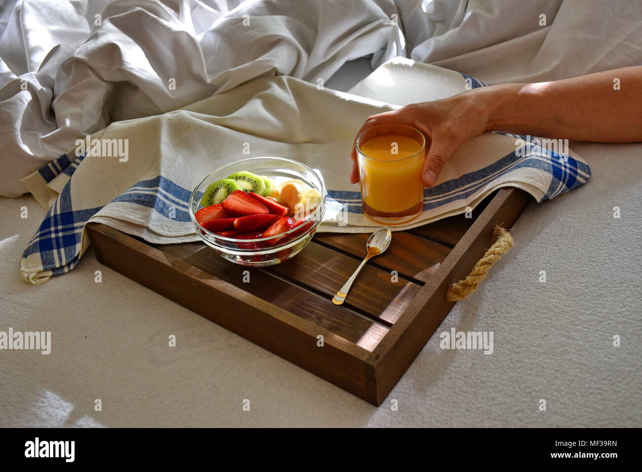 Breakfast in the bed Stock Photo - Alamy