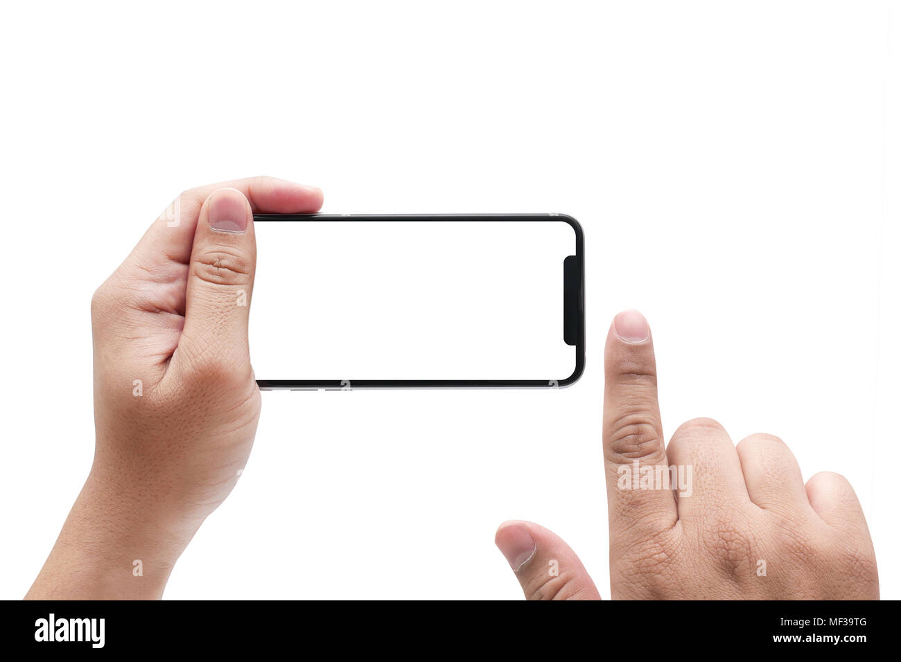 Mockup modern frameless phone Cut Out Stock Images & Pictures - Alamy