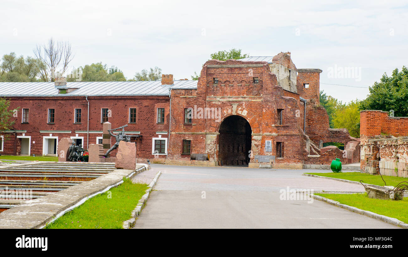 Walls of the Brest Fortress, Brest, Belarus. It is one of the Soviet ...