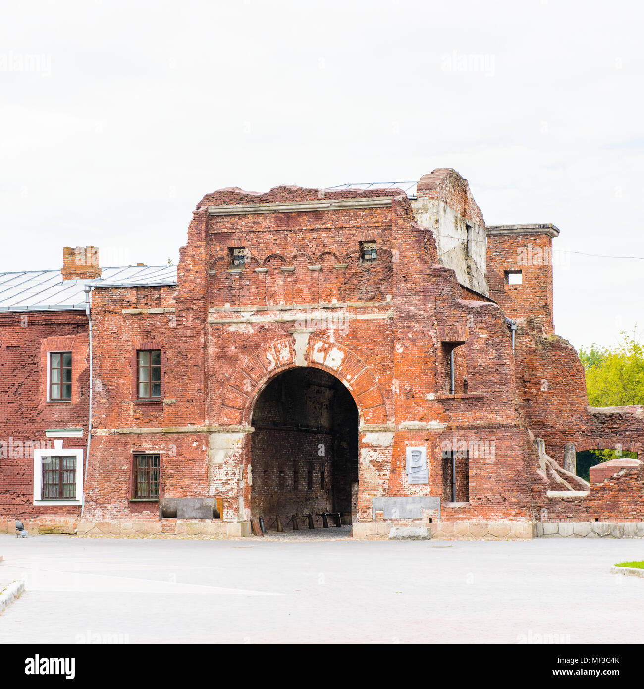 Walls of the Brest Fortress, Brest, Belarus. It is one of the Soviet ...