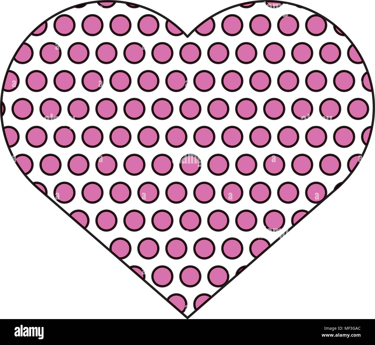 colorful heart with dots over white background, vector illustration ...