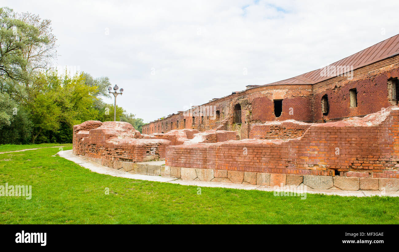 Walls of the Brest Fortress, Brest, Belarus. It is one of the Soviet ...