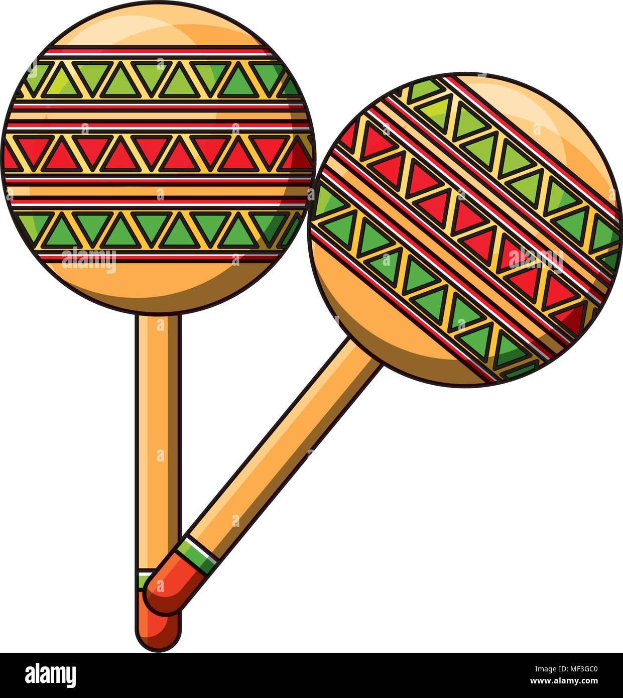 mexican maracas icon over white background, colorful design. vector ...