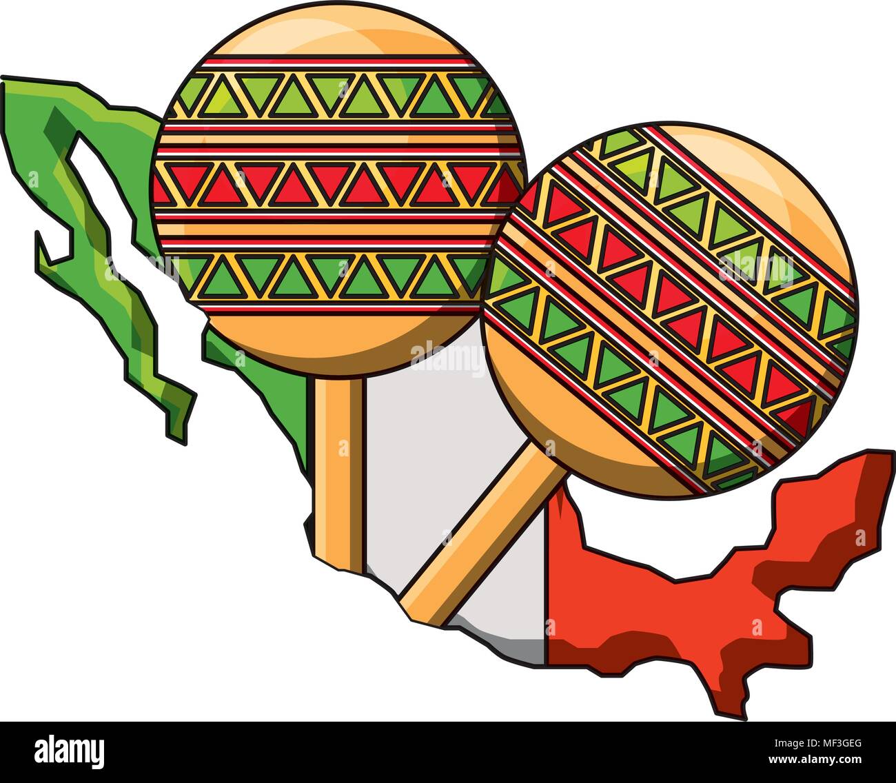 Map mexico mexican maracas hi-res stock photography and images - Alamy