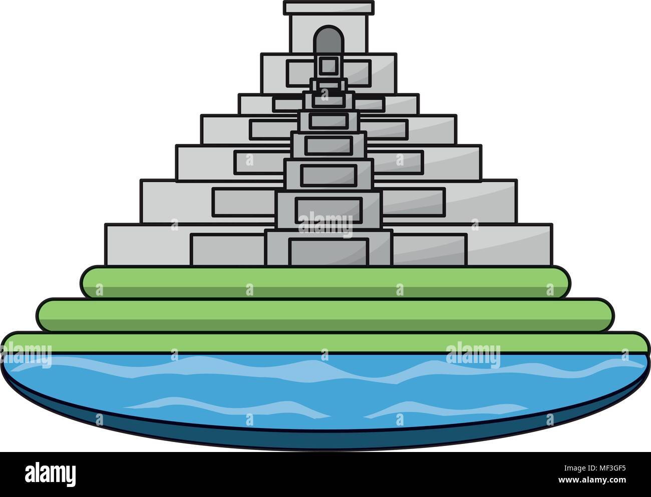 mexican pyramid icon over white background, colorful design. vector ...