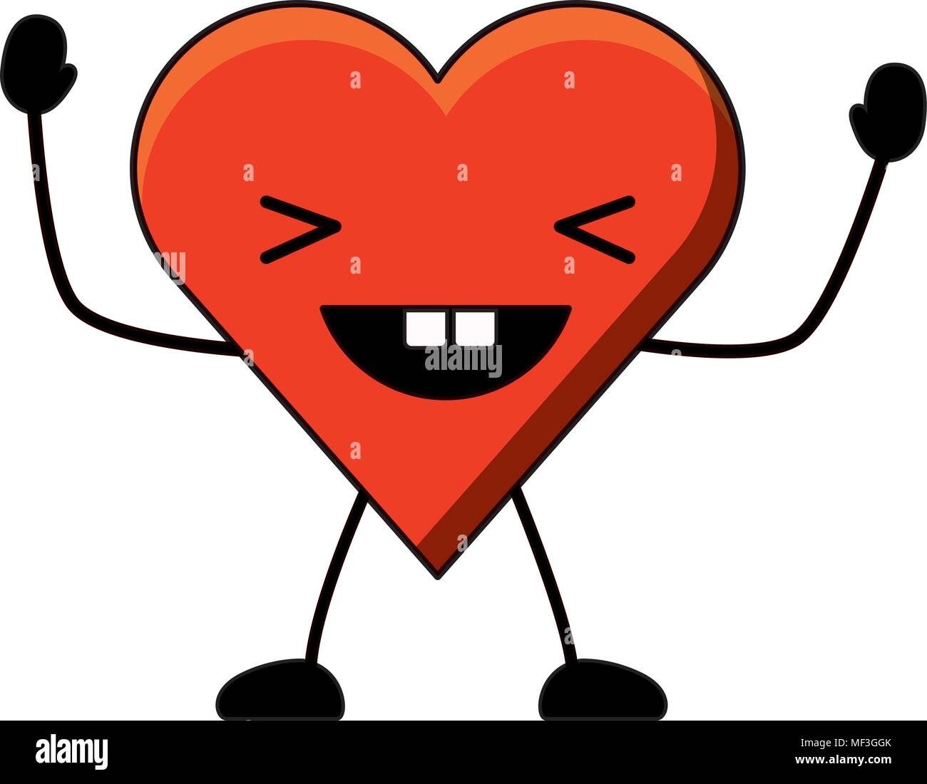 kawaii excited heart icon over white background, colorful design ...