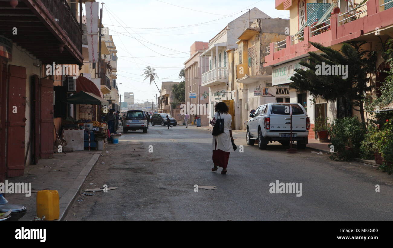 Street scene of Saint Louis, Senegal Stock Photo - Alamy