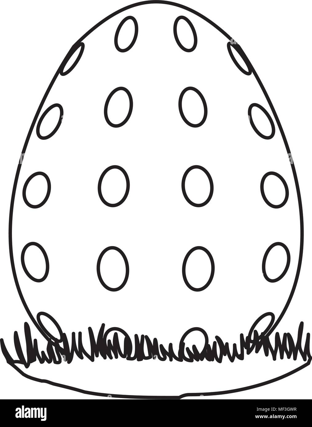 line egg easter with points decorative design vector illustration Stock ...