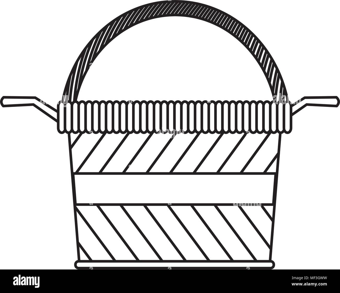 line wood hamper object to holiday celebration vector illustration ...