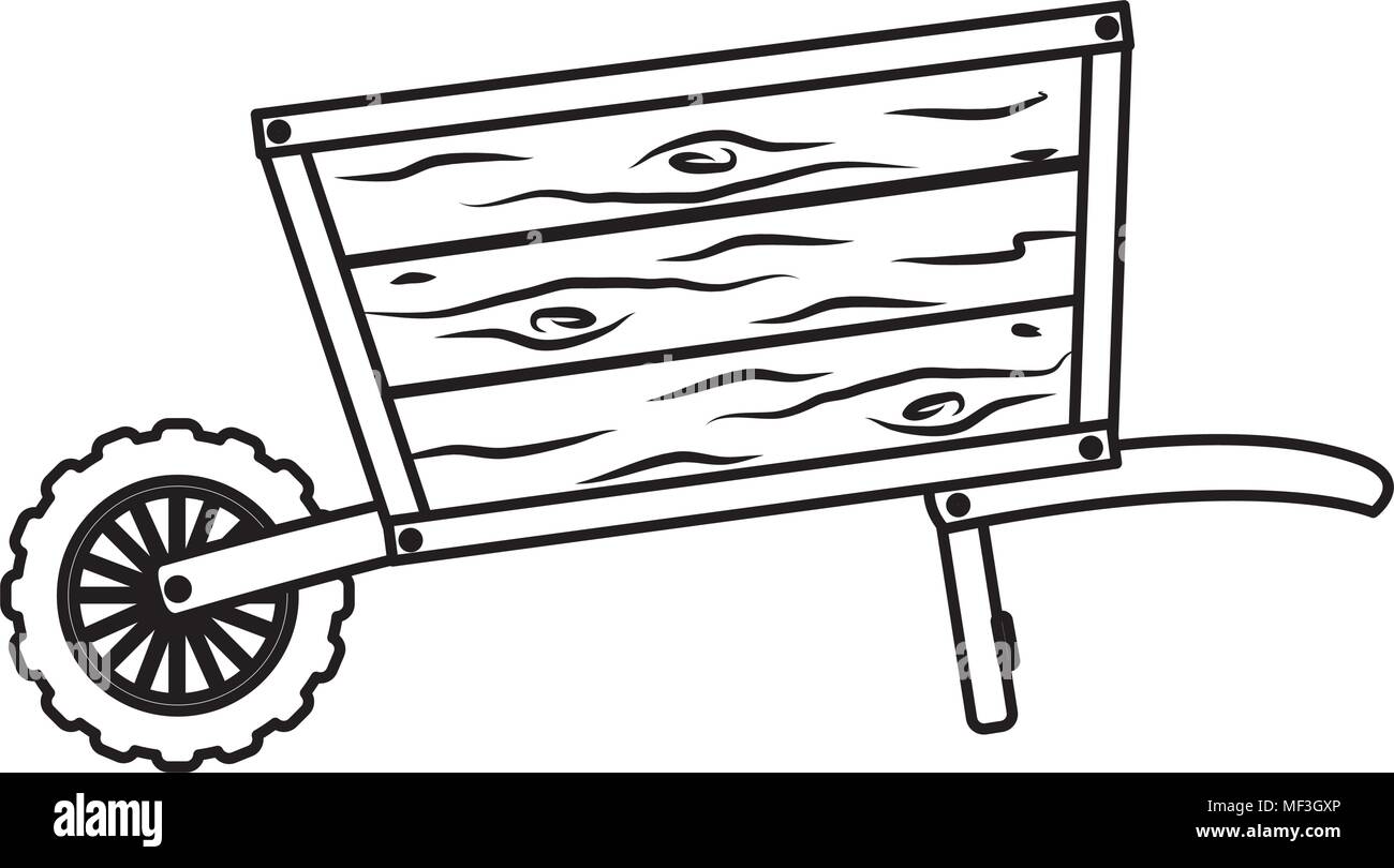 line handcart vehicle to cargo transportation design vector ...