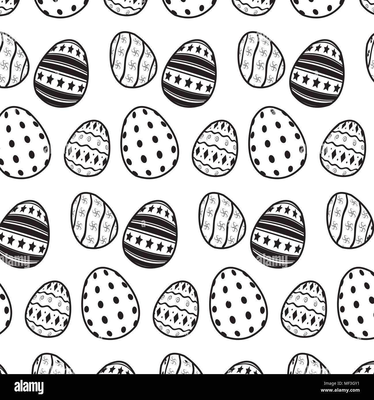 line eggs easter traditional decoration background vector illustration ...