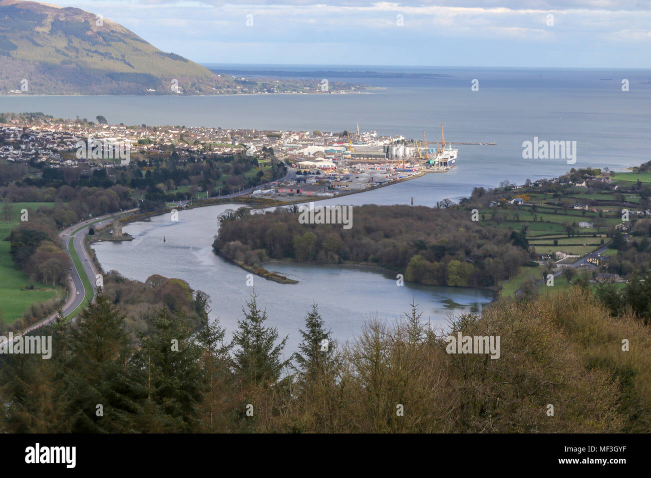 The Irish border - a view of Carlingford Lough and the Newry River ...