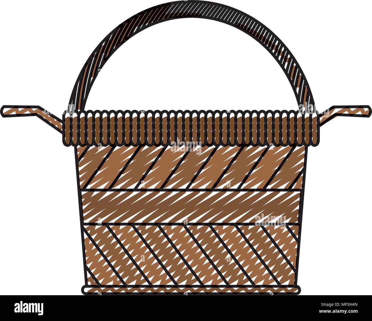 doodle wood hamper object to holiday celebration vector illustration ...