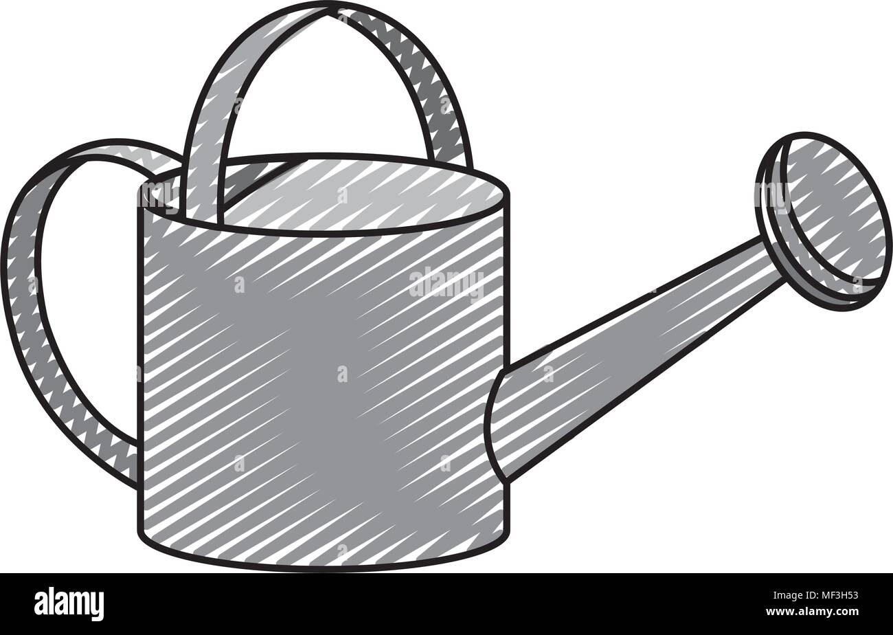 doodle watering can object to gardening plant vector illustration Stock ...