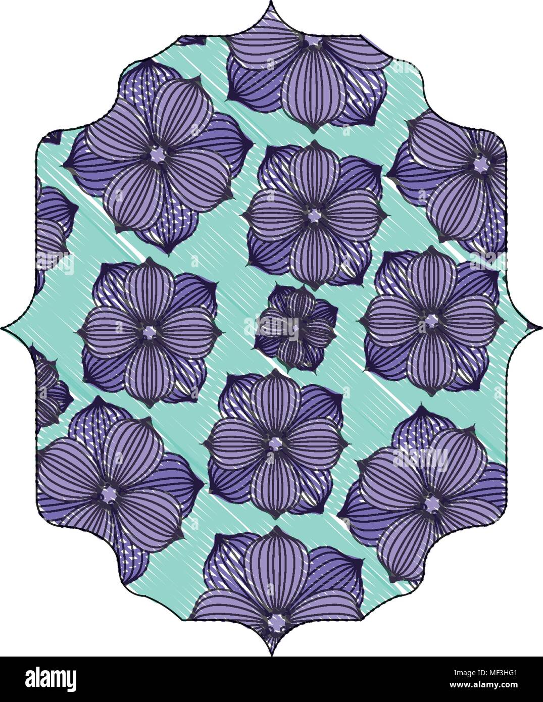 colorful decorative arabic frame with floral design, vector ...